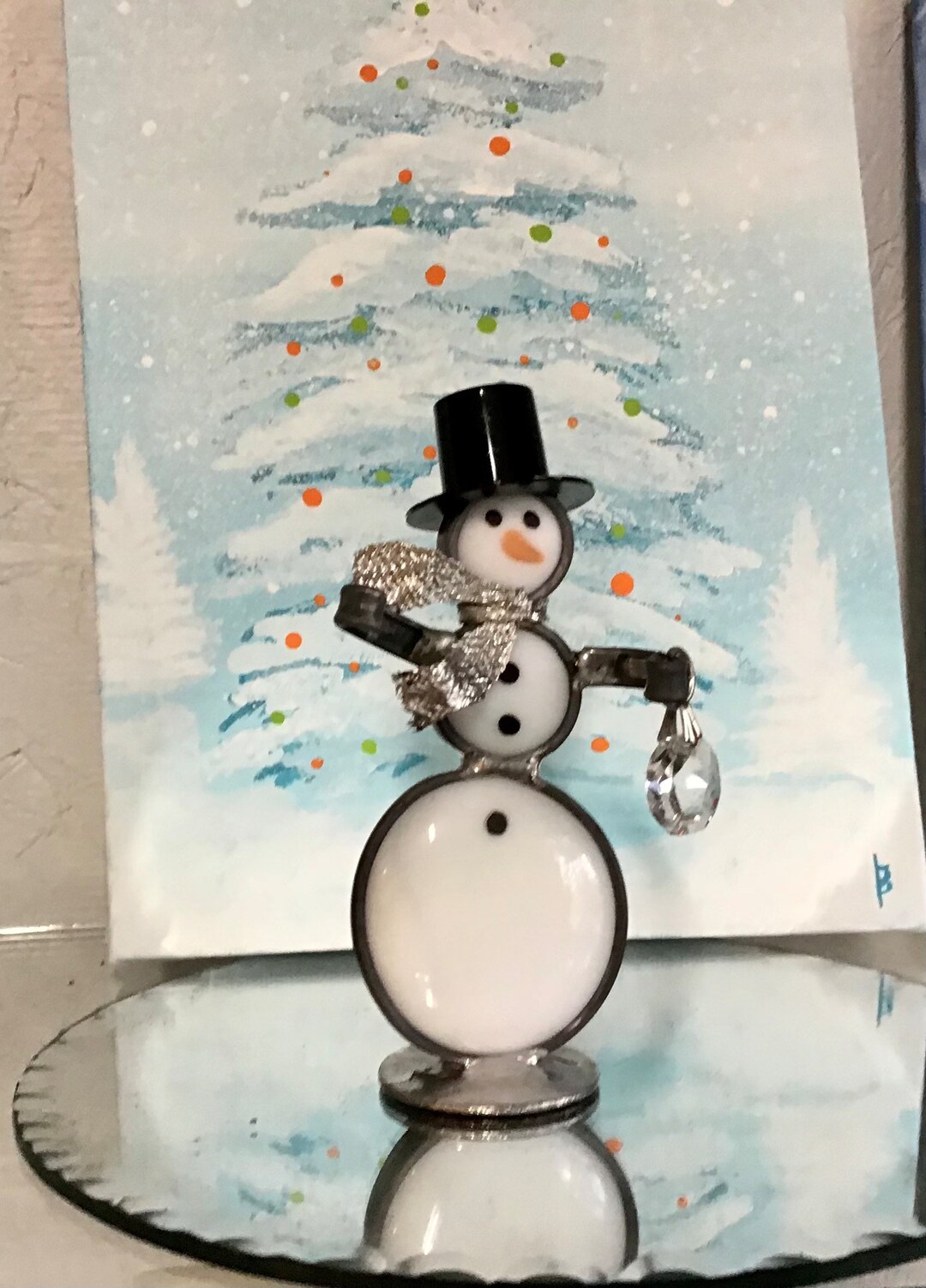 Daddy SNOWMAN, Glass Nugget Snowman, Swarvosky Snowflake From in His ...