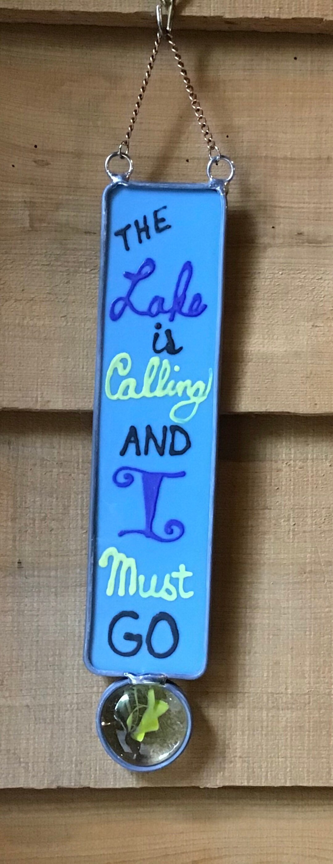 Fused Glass Lake Sign, Whimsical Suncatcher - Etsy