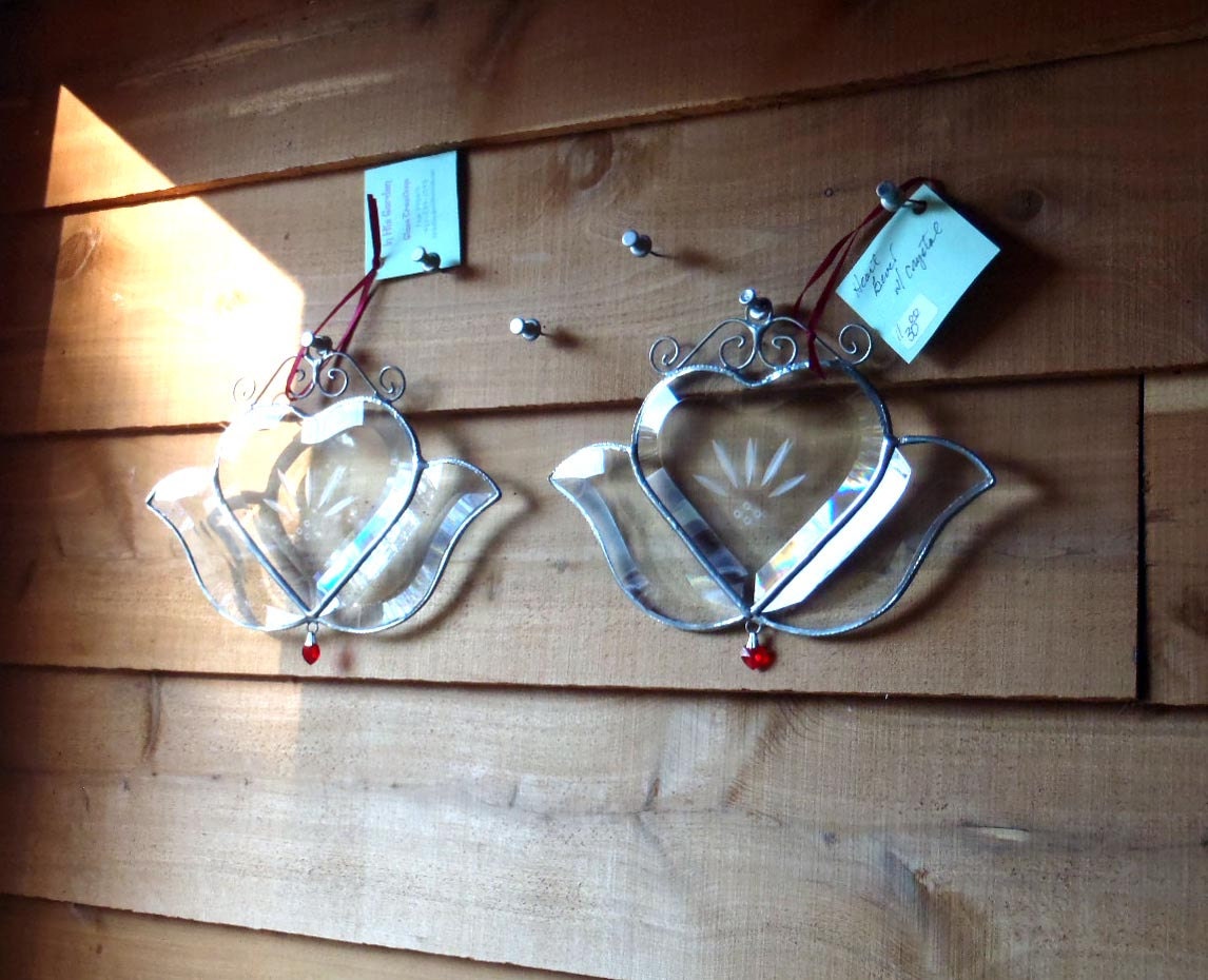 Heart Bevel Etched With an Added Ruby Swarovski 10mm Heart - Etsy