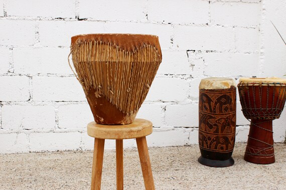 Vintage Goat Skin Drum-authentic Tribal-african Djembe-folk | Etsy