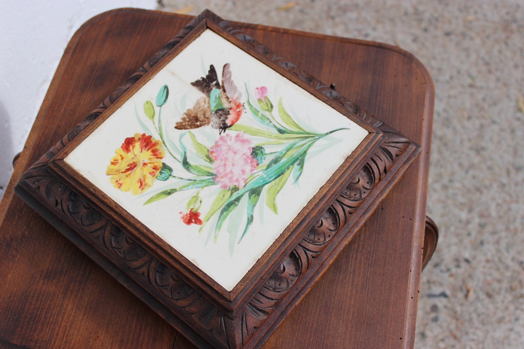 Antique French Music-box Carved Walnut – Art Nouveau- Ceramic ...