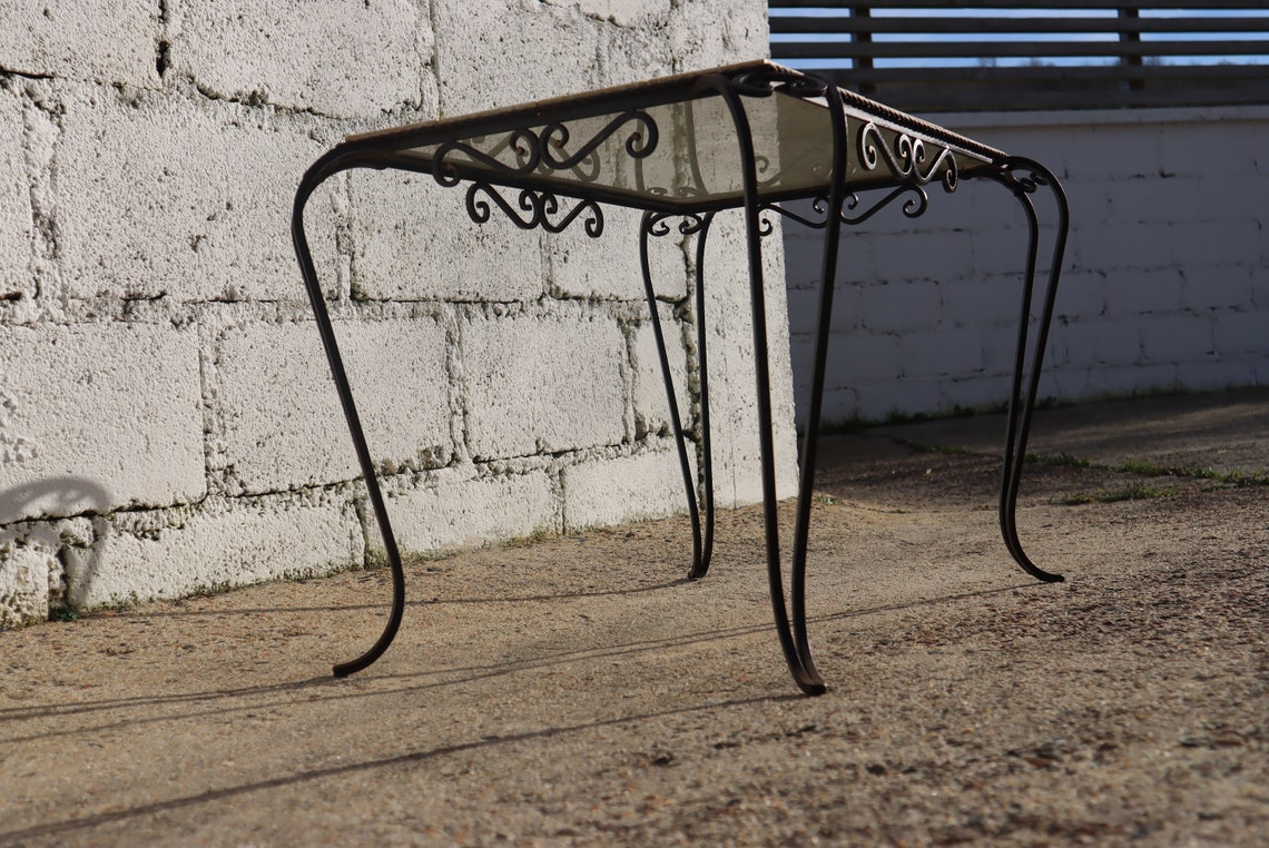 French Vintage Tileed and Forged Coffee Table Wrought Iron - Etsy UK