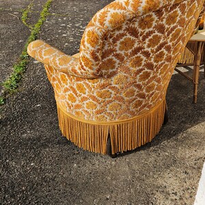 MEGA Sale Set of 2 French Vintage Toad Armchairs-crapaud Seater-orange ...