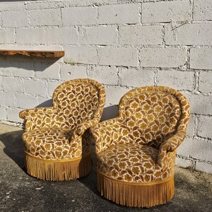 MEGA Sale Set of 2 French Vintage Toad Armchairs-crapaud Seater-orange ...