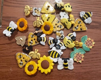 Bee Buttons - Etsy
