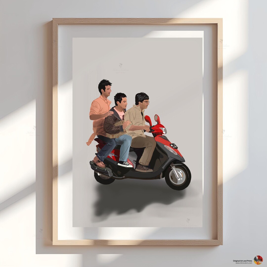 3 Idiots Movie Art Print | Bollywood Wall Decor | Desi Poster for Room ...