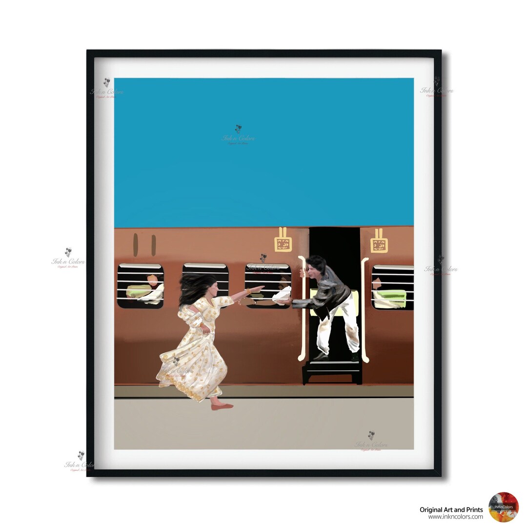 Bollywood Art-dilwale Dulhaniya Le Jayenge,train Scene,ddlj Movie ...