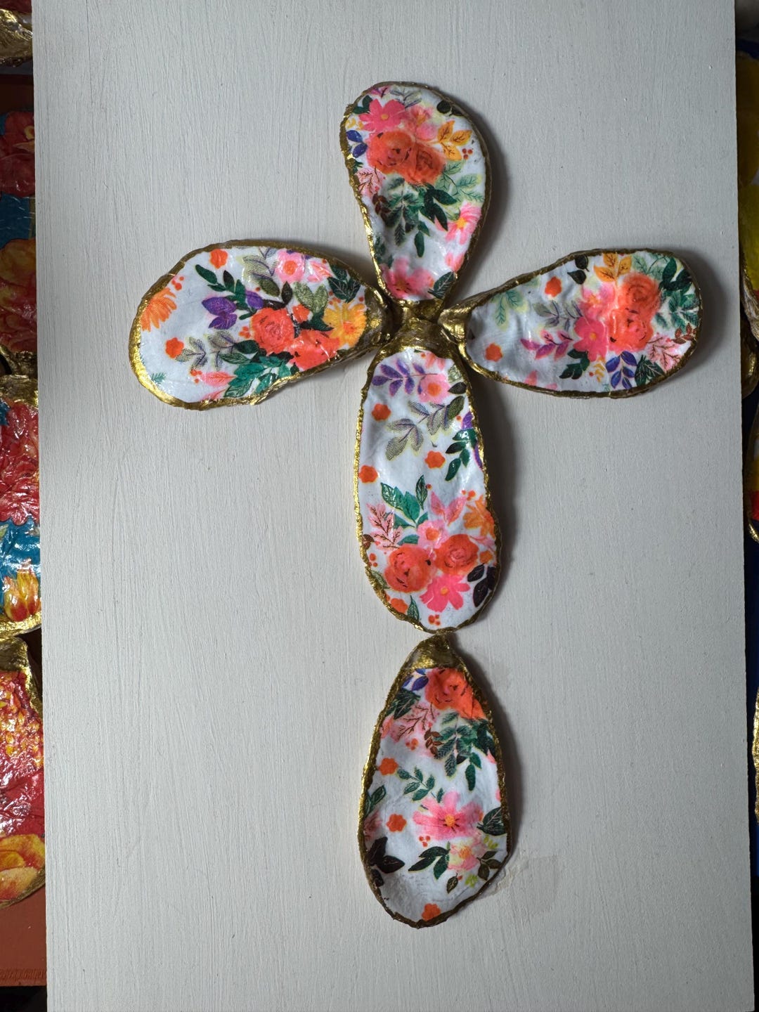 Oyster Shell Cross Wall Hanging - Etsy