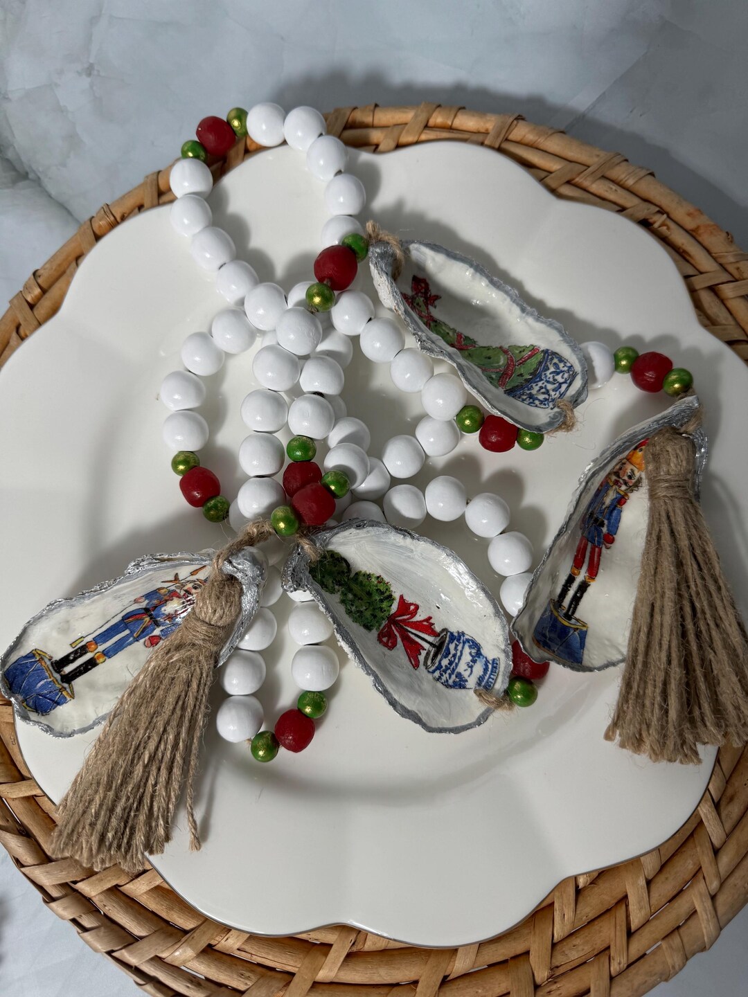 Oyster Shell Garland,christmas Nutcracker/topiary Design, 4 Shells - Etsy