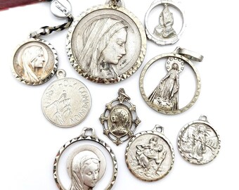 Vintage Catholic Mixed Medal LOT Mary Saints Our Lady - Etsy