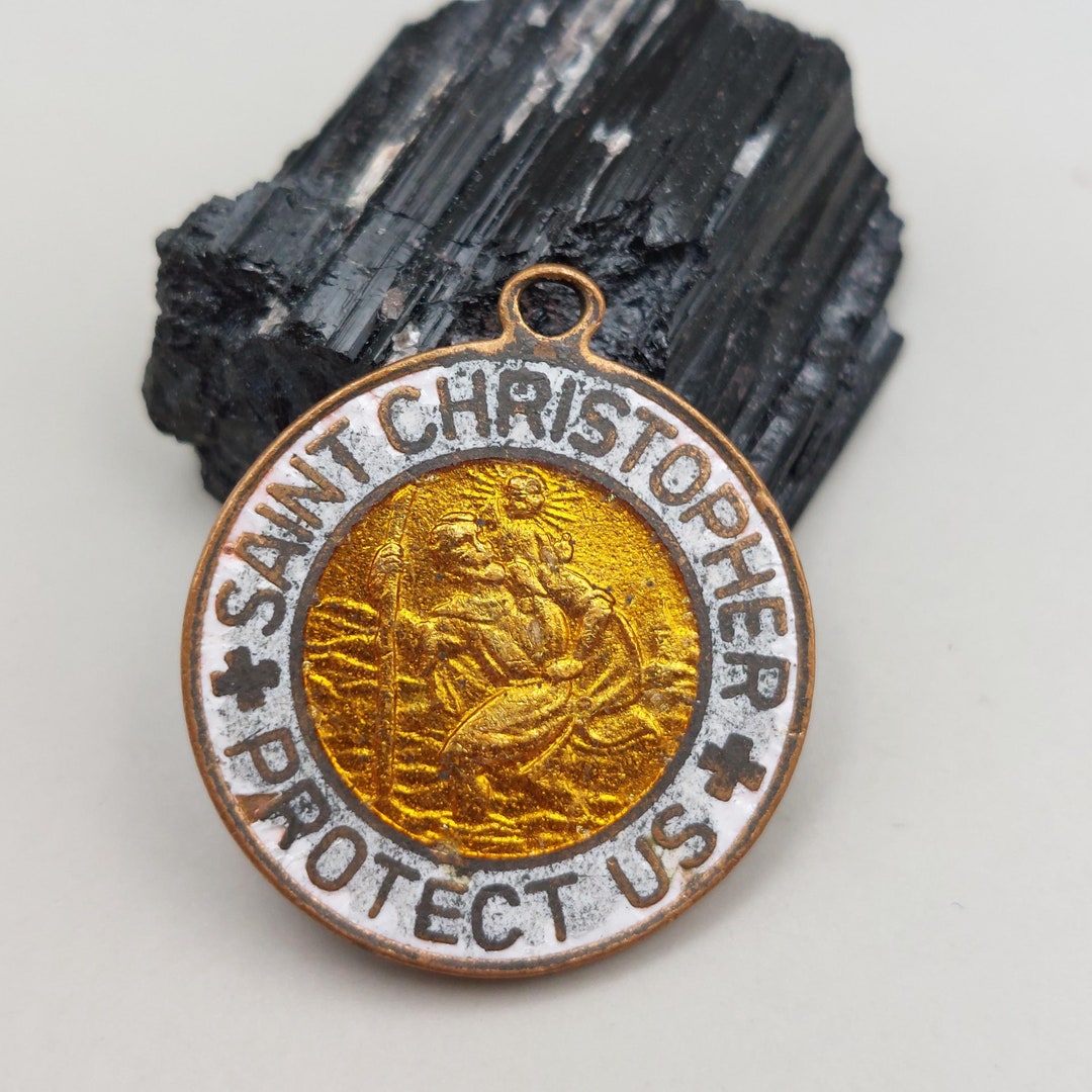 Vintage St Christopher Surf Medal • Surfer Back - JAPAN - Orange, White ...