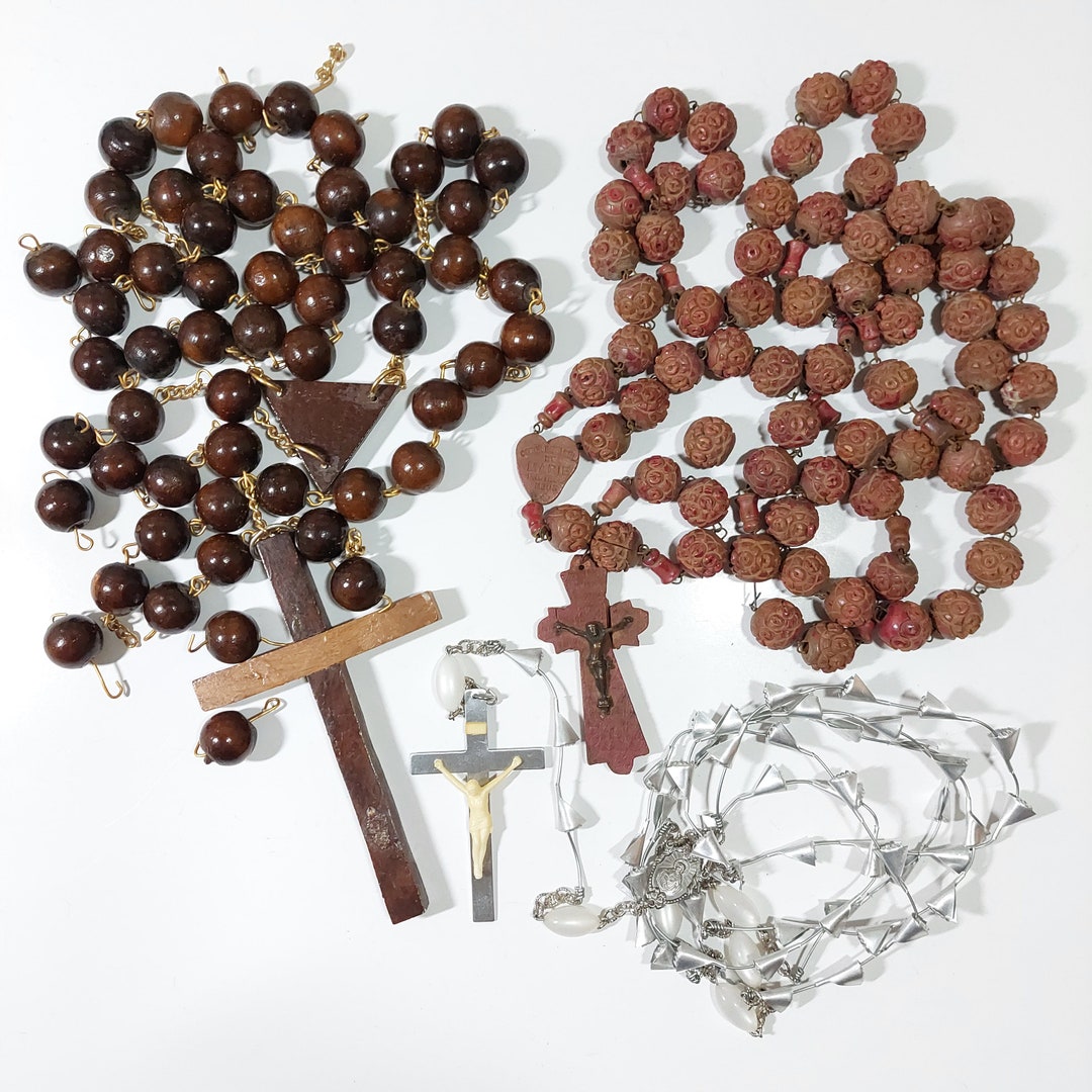 Extra Large Vintage Rosaries for Salvage Mixed LOT Bead Repurpose, Fix ...