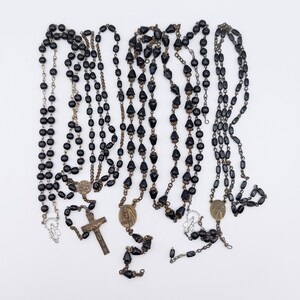 Vintage Broken Rosary Mixed LOT - Catholic Destash • Black Glass Beads ...