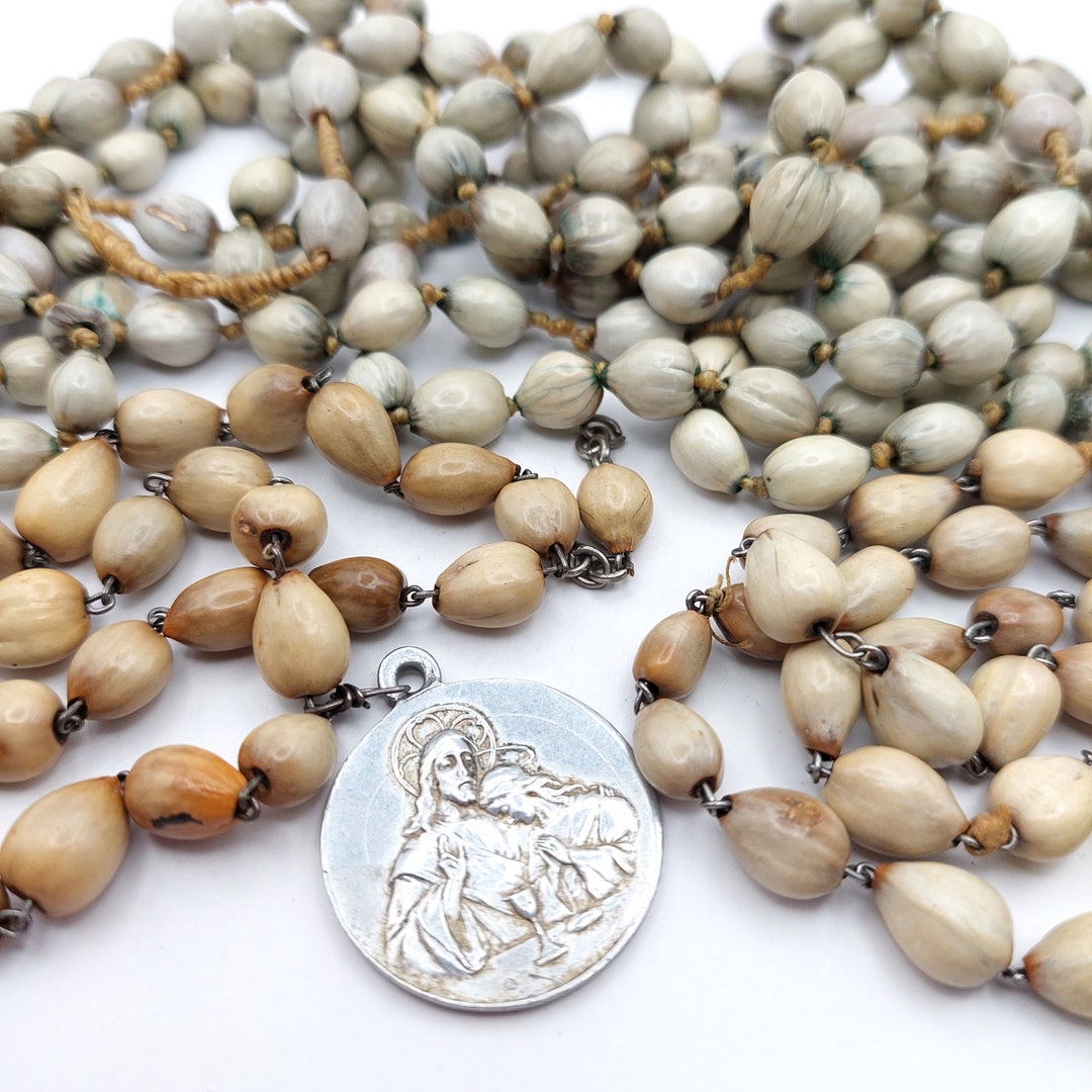 Vintage Broken Rosary Beads LOT • Job's Tears / Blessed Sacrament - Fix ...