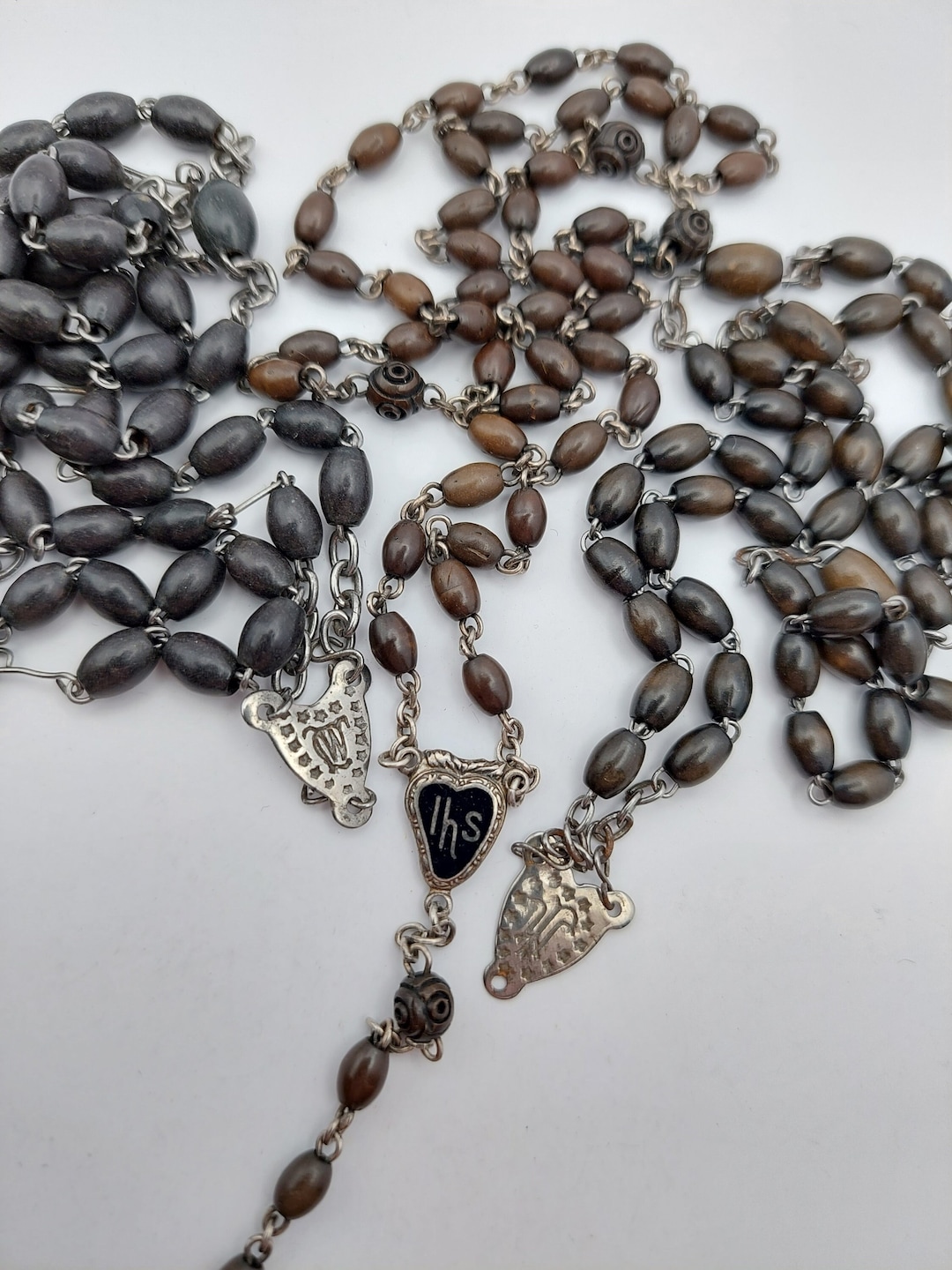 Catholic Destash Broken Rosaries Mixed LOT Vintage Wood Beads for ...