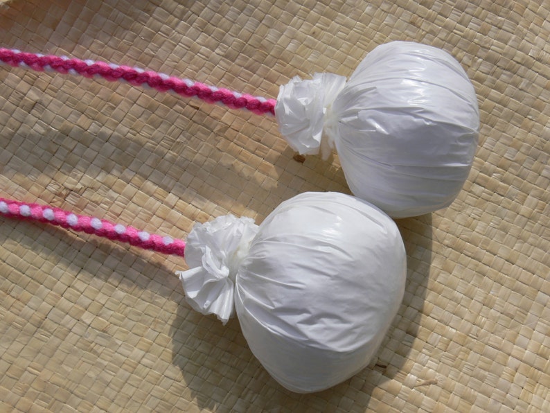 HANDMADE Maori Poi Balls - Magenta, Pink & White - Etsy