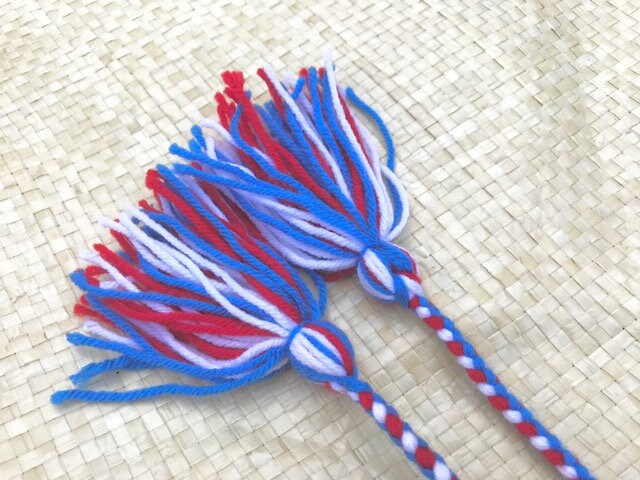 Maori Poi Balls - Blue, Red & White "manu Samoa" Theme - Etsy