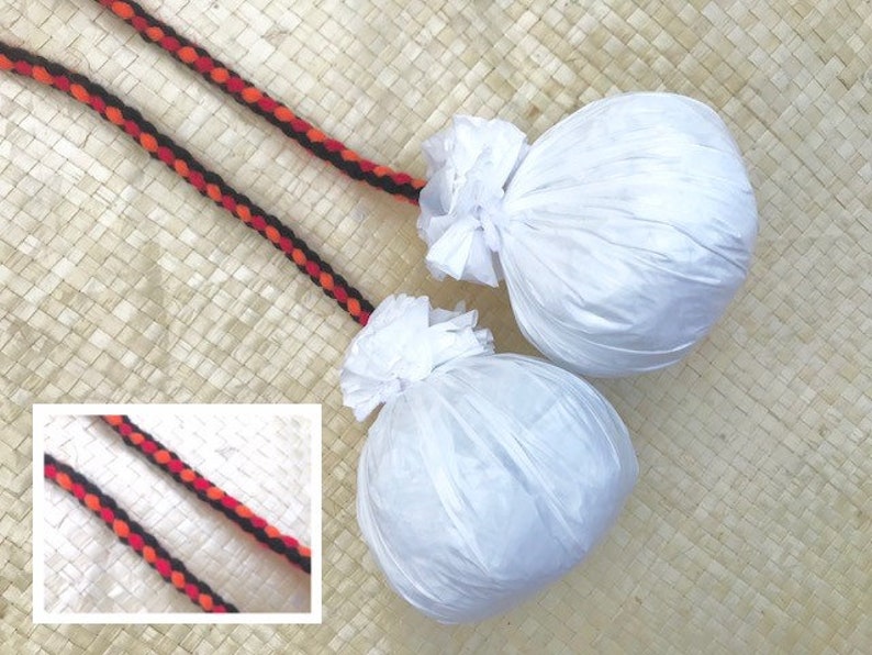 HANDMADE Maori Poi Balls Black, Red & Orange - Etsy