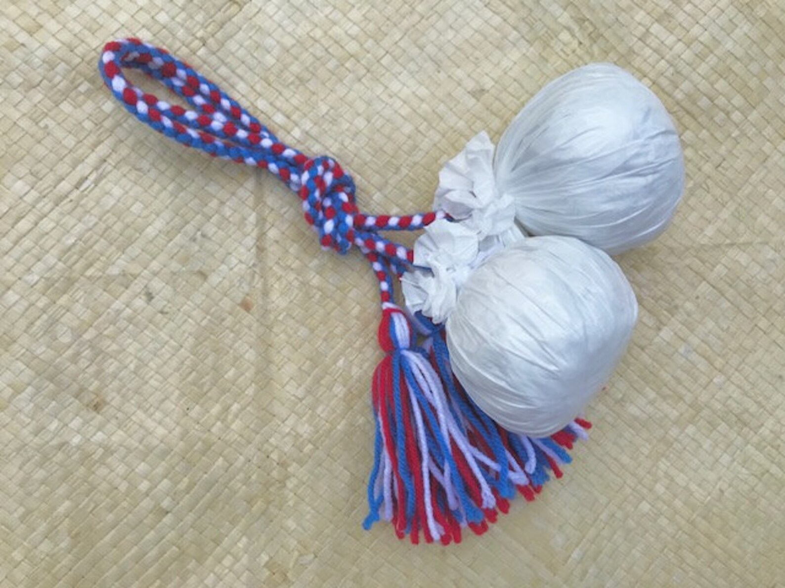 Maori Poi Balls - Blue, Red & White "manu Samoa" Theme - Etsy