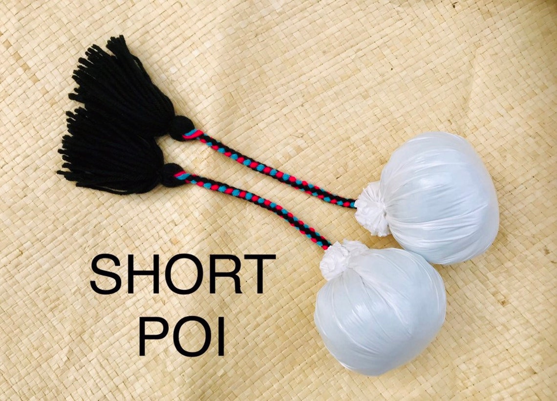 Maori SHORT POI Balls Black Turquoise & Hot Pink - Etsy