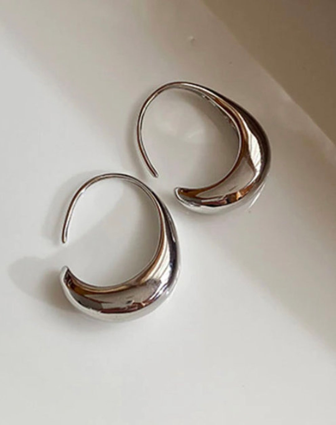 925 Sterling Silver Stud C Shape Earrings - Trendy - Stylish - Daily ...