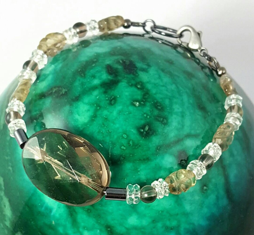 Glass Crystal Beaded Bracelet Sparkly Jewelry Handmade Gift for Her ...