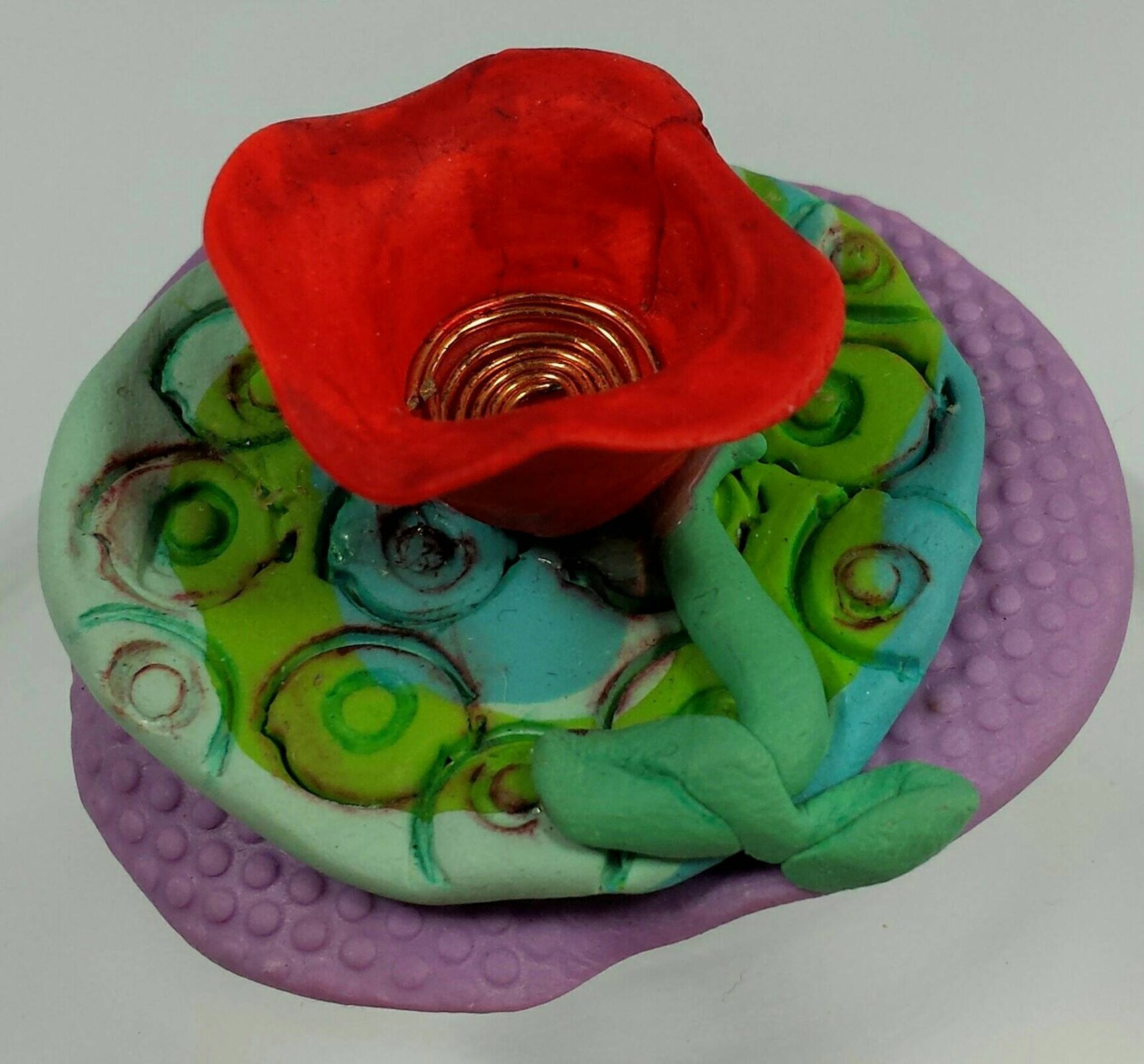 Tulip Polymer Clay Brooch Pin Whimsical Flower Jewelry Red Purple Mixed ...