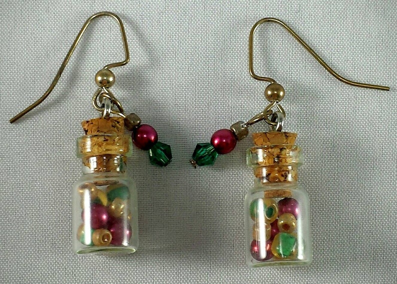 Glass Vial Earrings Birthday Party Gift Swarovski Crystal - Etsy
