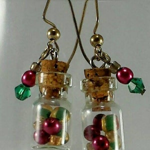 Glass Vial Earrings Birthday Party Gift Swarovski Crystal Jewelry ...