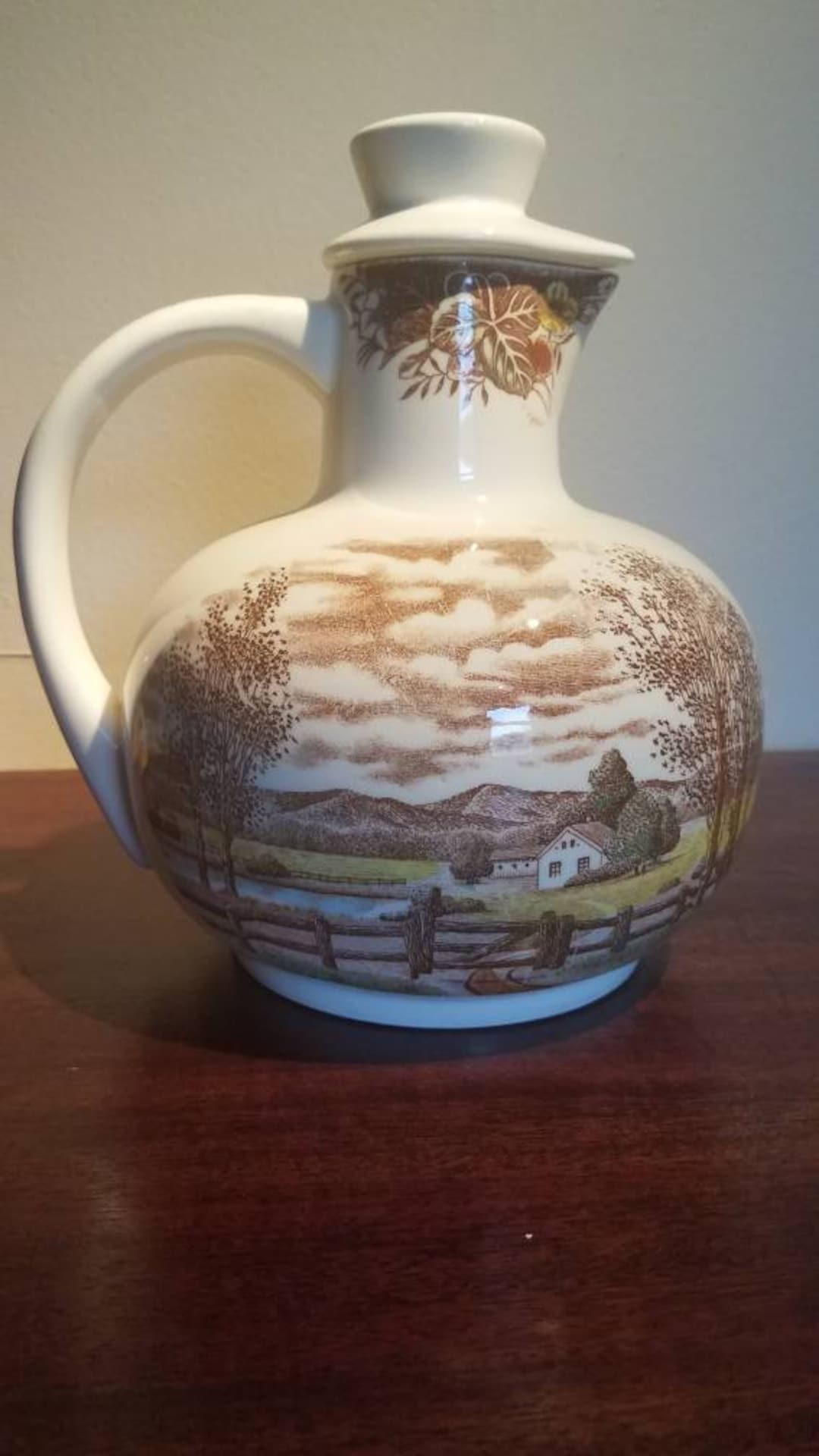 Ceramic Water Pitcher, Fall Scene - Etsy