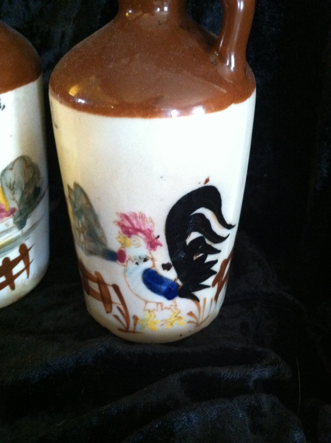 Rooster Crock Salt Pepper Vinegar and Oil Set - Etsy