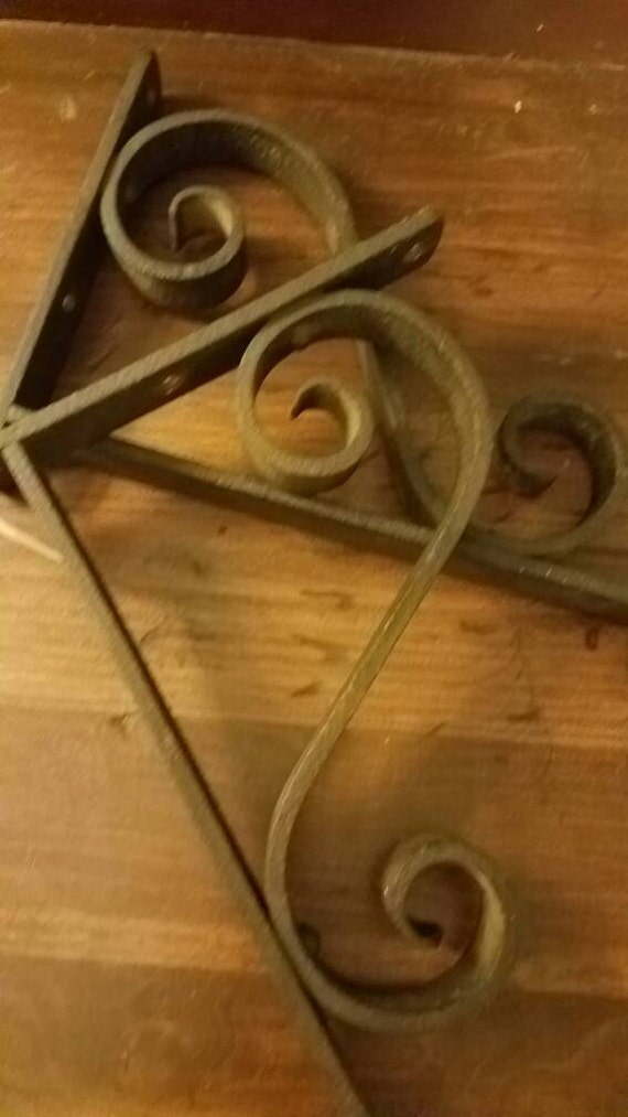 Wrought Iron Shelf Brackets set of 2 | Etsy