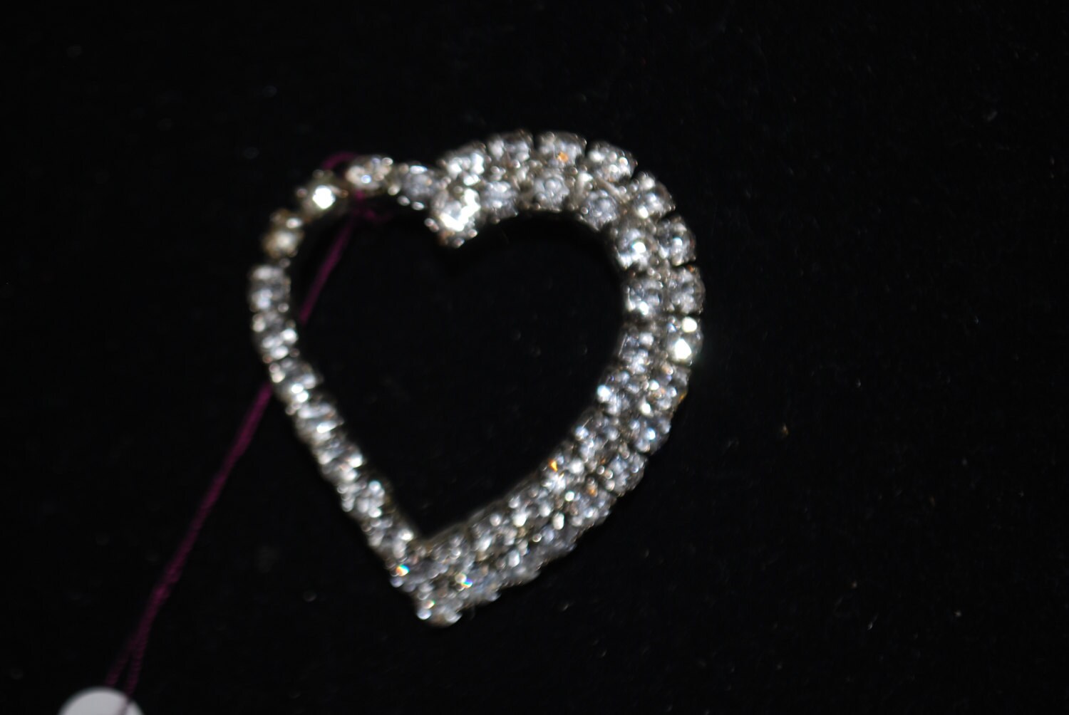 Vintage Rhinestone Heart Pin - Etsy