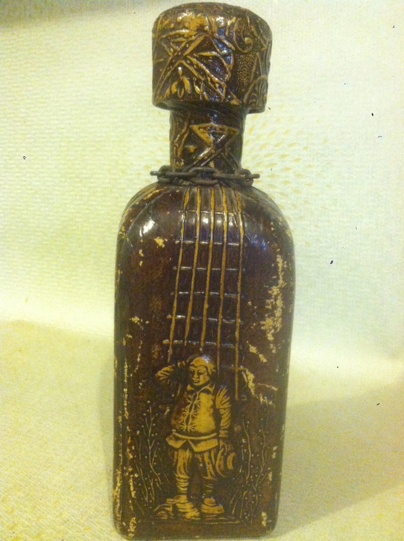 Medieval looking leather liquor bottle | Etsy