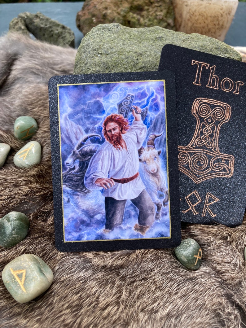 Thor Altar Card | Norse Gods Art | God of Thunder Prayer Cards - Etsy