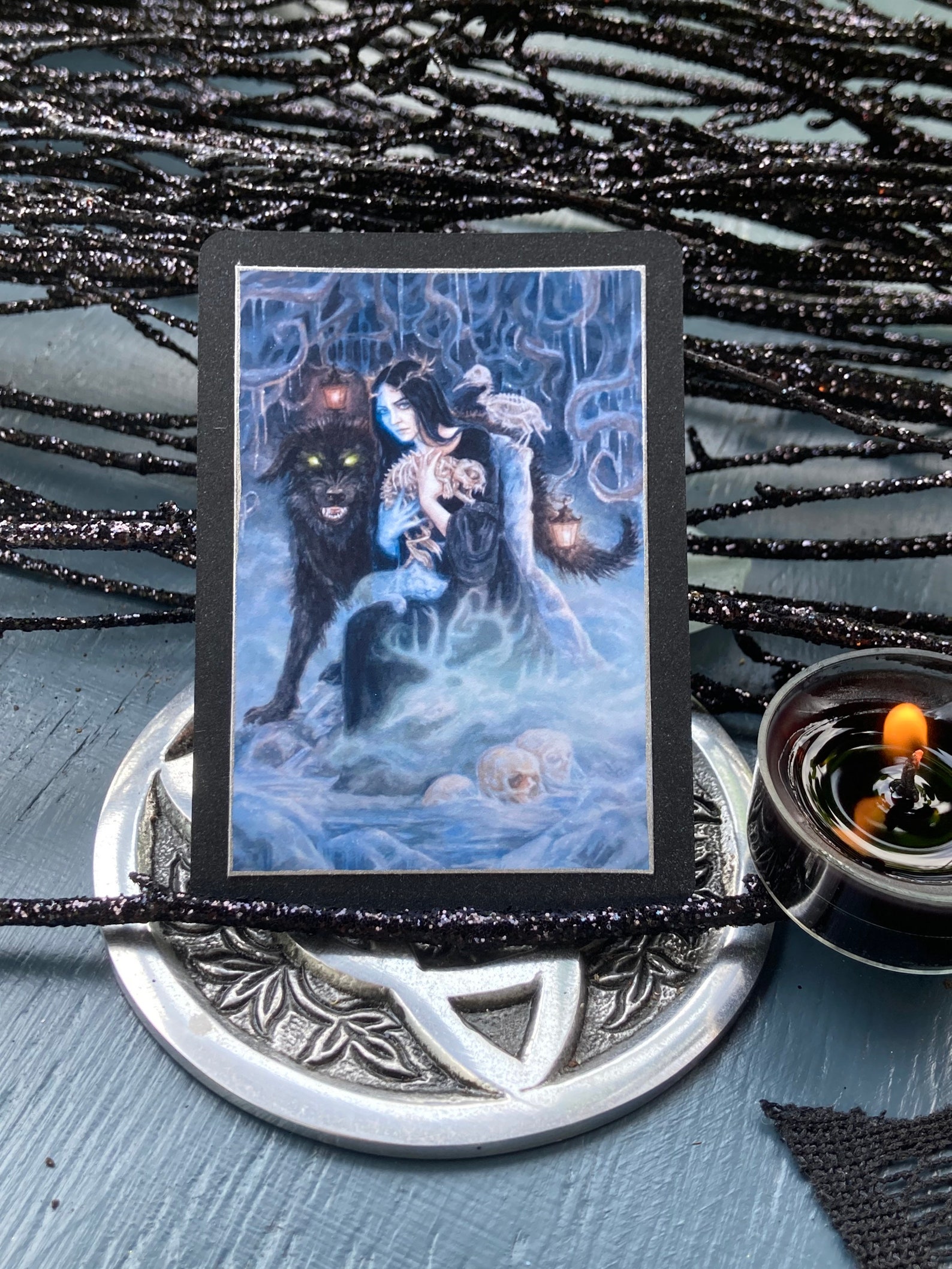 Hel Prayer Card Norse Death Goddess Art Altar Hela Dark - Etsy