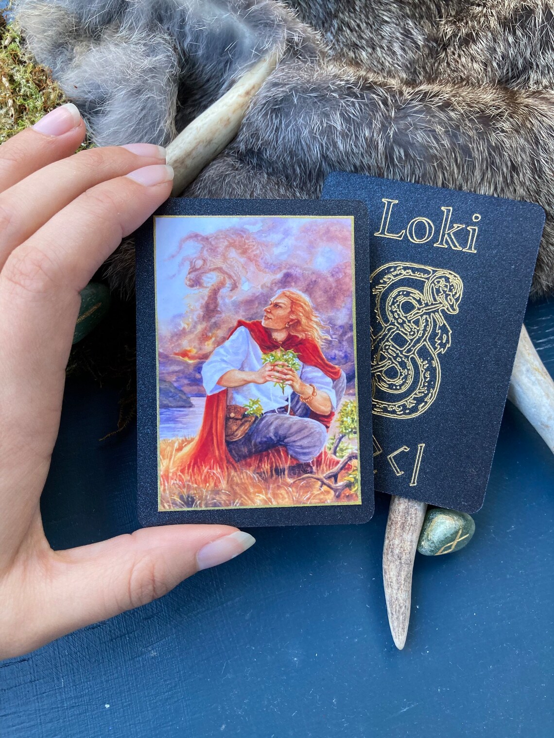 Loki Altar Card Norse Gods Art Trickster Prayer Cards - Etsy