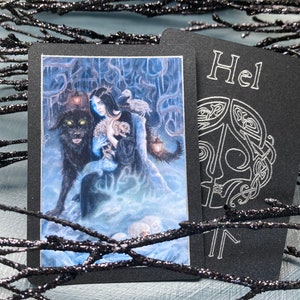 Hel Prayer Card | Norse Death Goddess Art Altar Hela | Dark Underworld ...