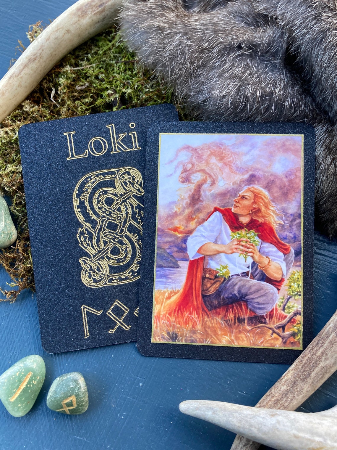 Loki Altar Card Norse Gods Art Trickster Prayer Cards - Etsy