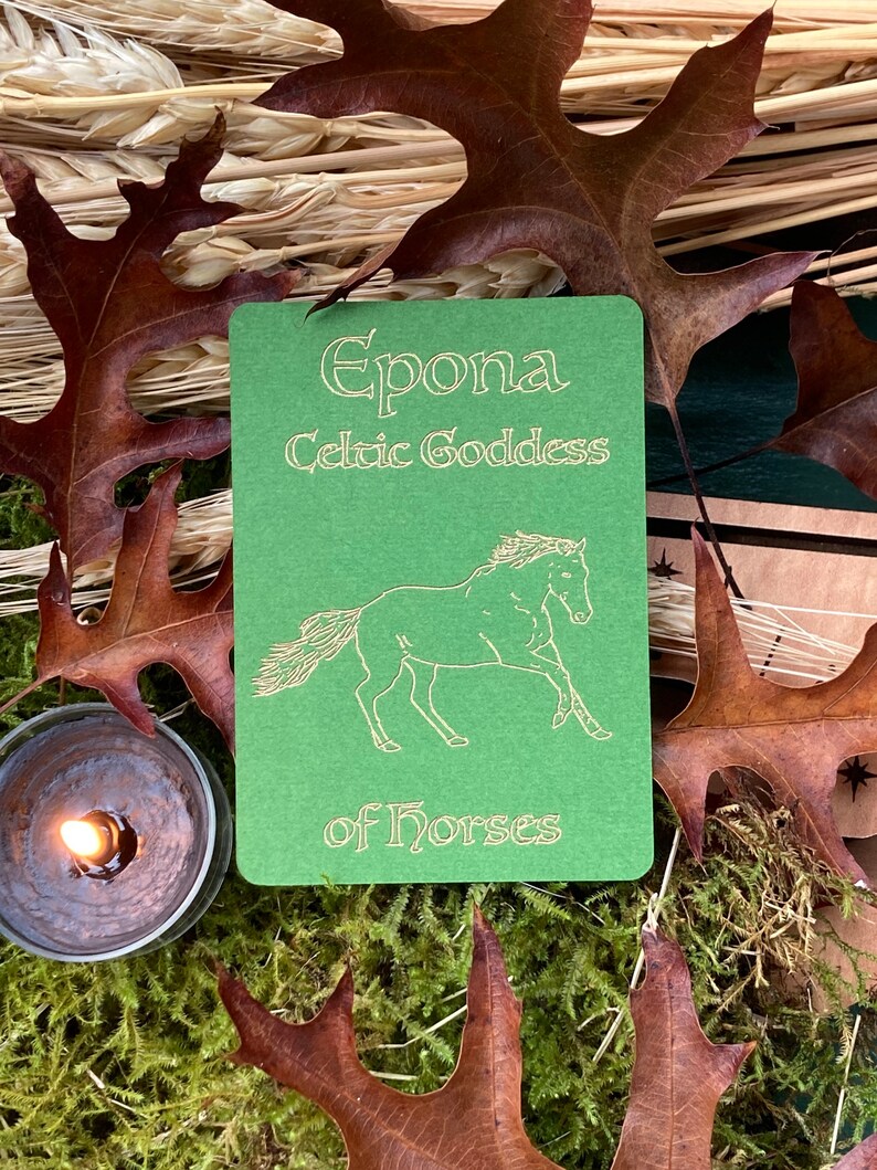 Epona Horse Goddess Altar Card | Celtic Art Pagan Prayer Gods | Fall ...