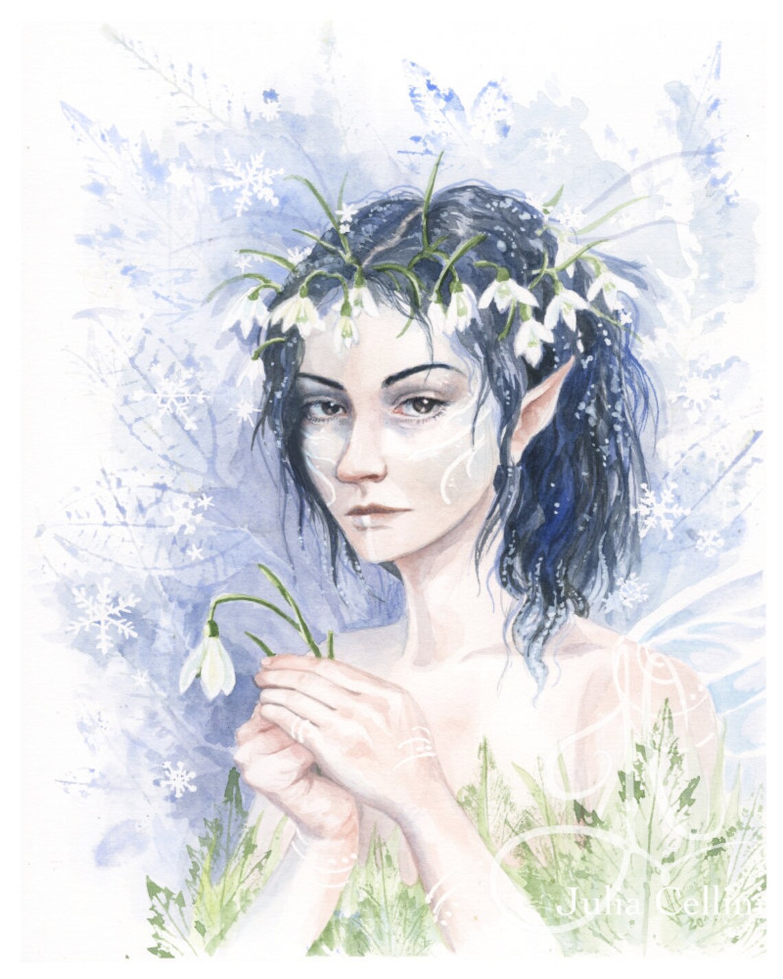Snowdrop Faerie of Spring Flower Fairy Portrait Fae Folk - Etsy New Zealand