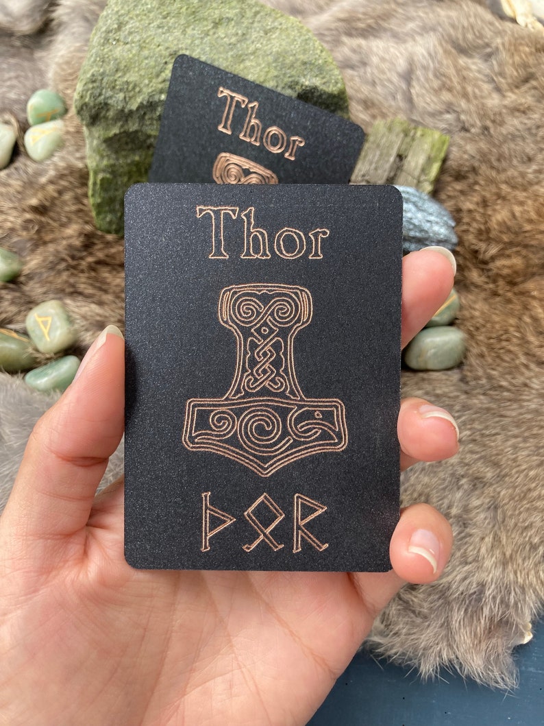 Thor Altar Card | Norse Gods Art | God of Thunder Prayer Cards - Etsy