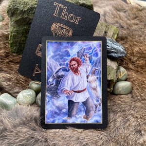 Thor Altar Card | Norse Gods Art | God of Thunder Prayer Cards - Etsy
