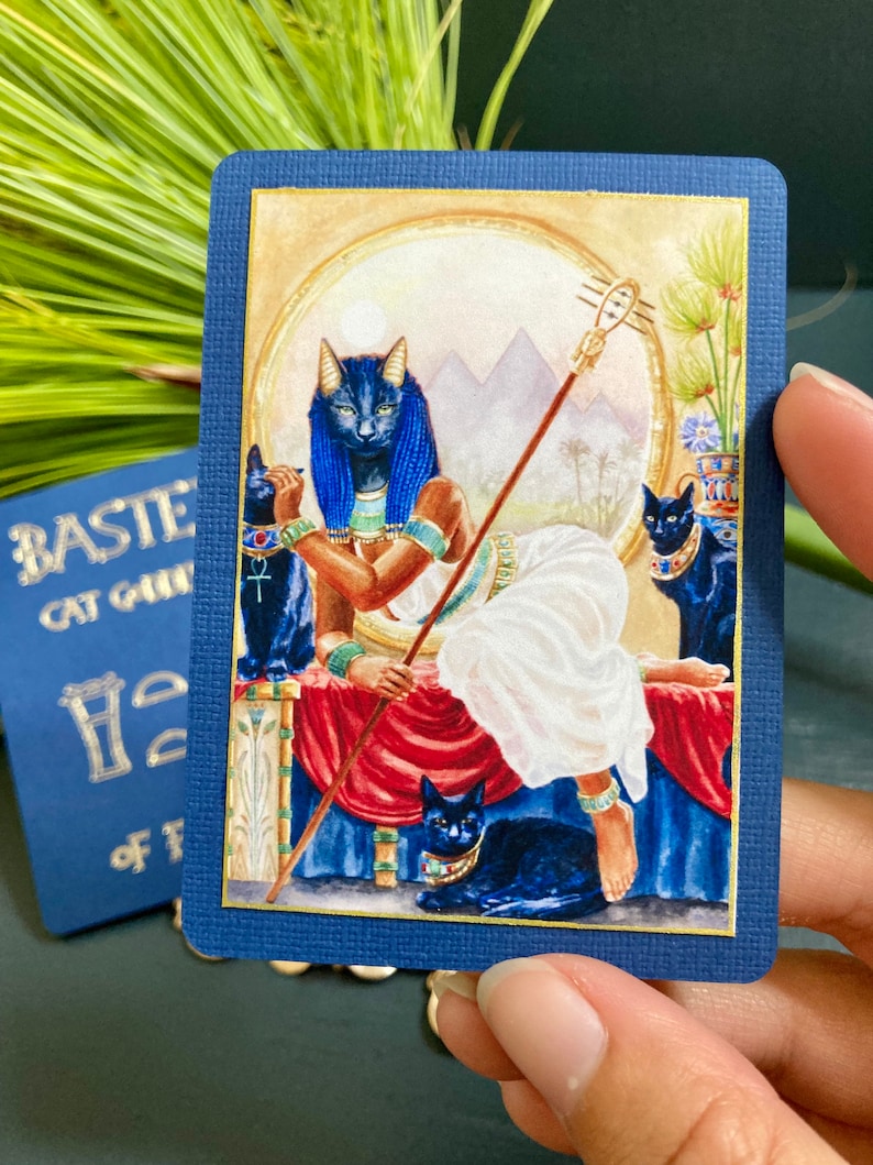 Bastet Altar Card Goddess Bast ACEO Artist Trading Gold Foil | Etsy