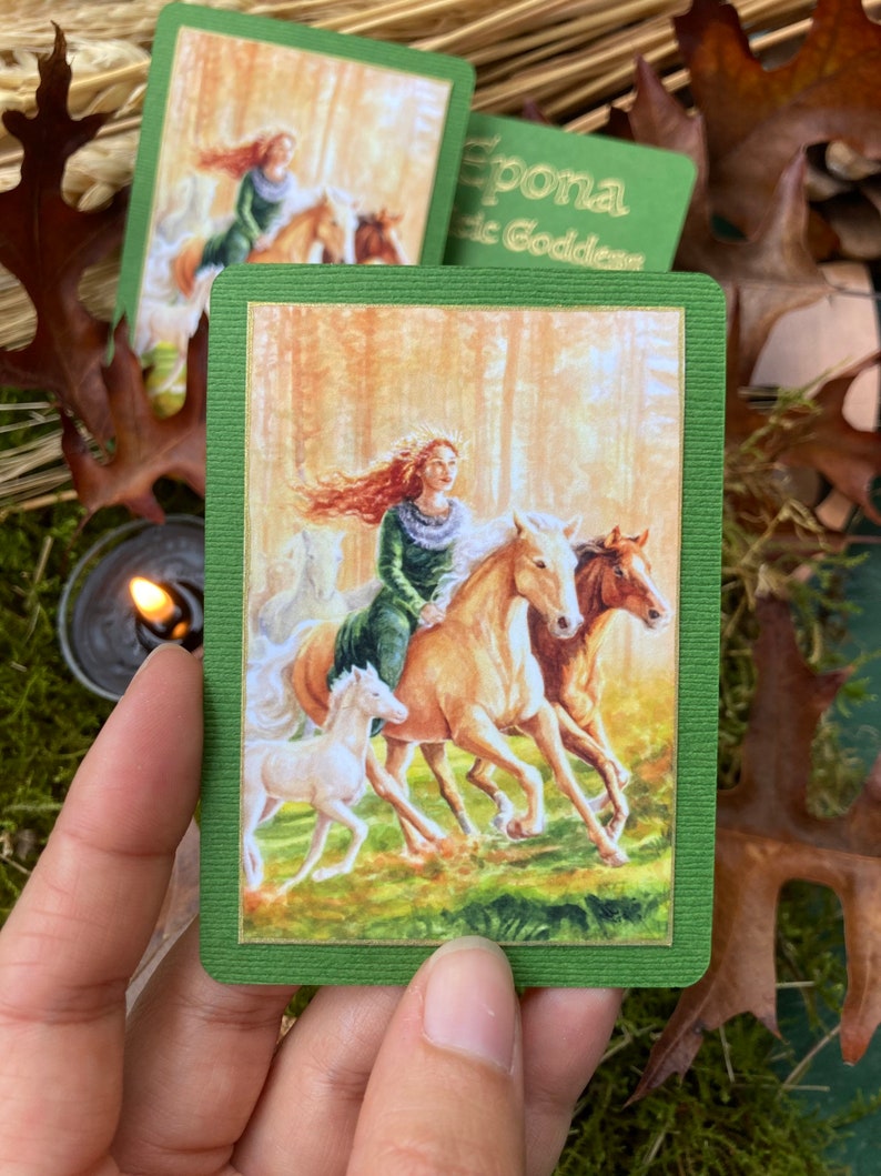 Epona Horse Goddess Altar Card | Celtic Art Pagan Prayer Gods | Fall ...
