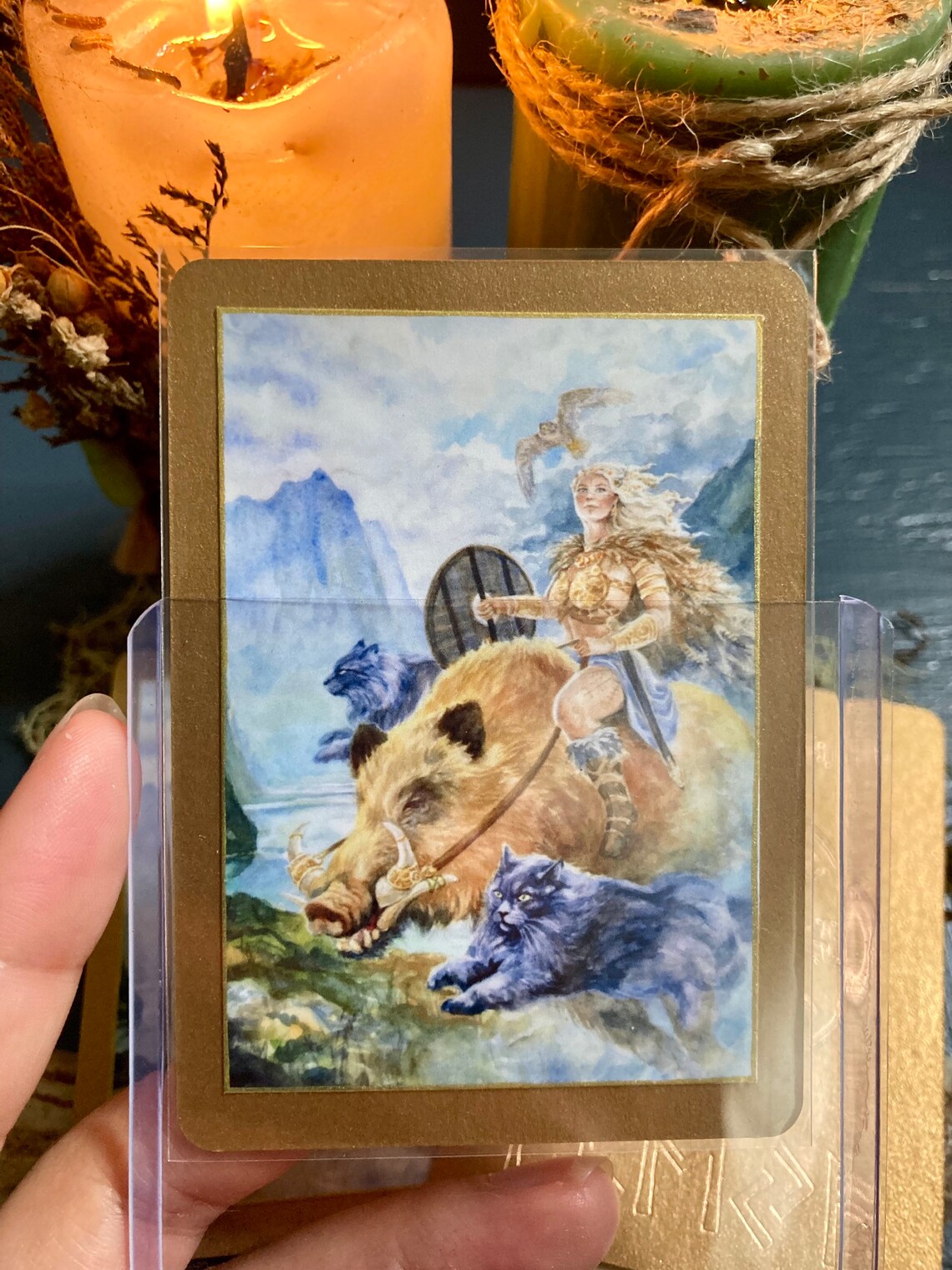 Freyja Goddess Altar Card Norse Art Pagan Prayer Gods ACEO | Etsy