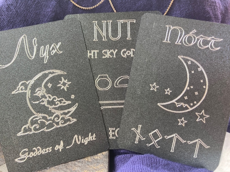 Night Goddess Trio Nyx Nott and Nut | Divine Female Magic Altar Cards ...