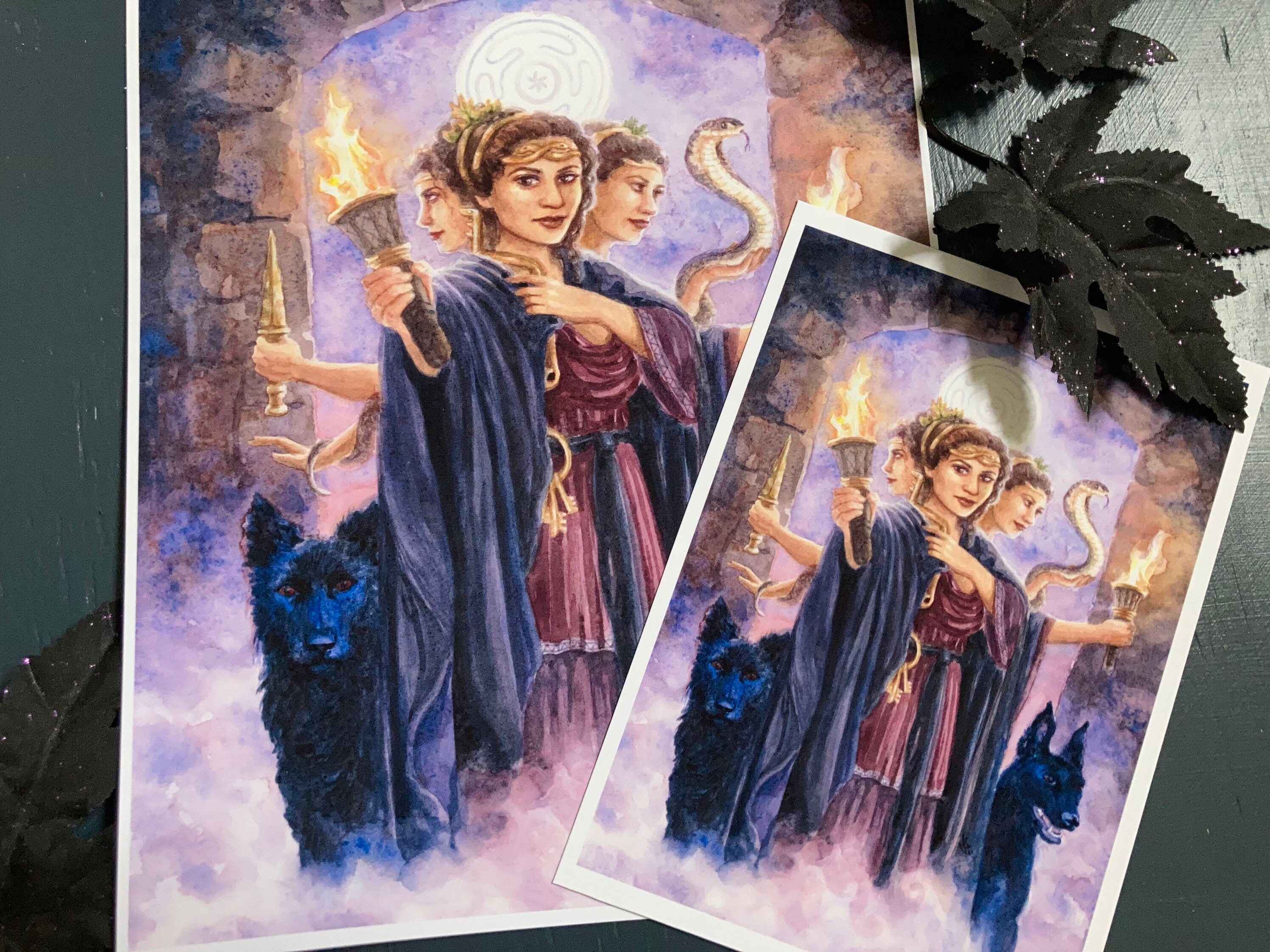 Hekate Hecate Art Print Goddess Painting Greek Dark Purple - Etsy Canada