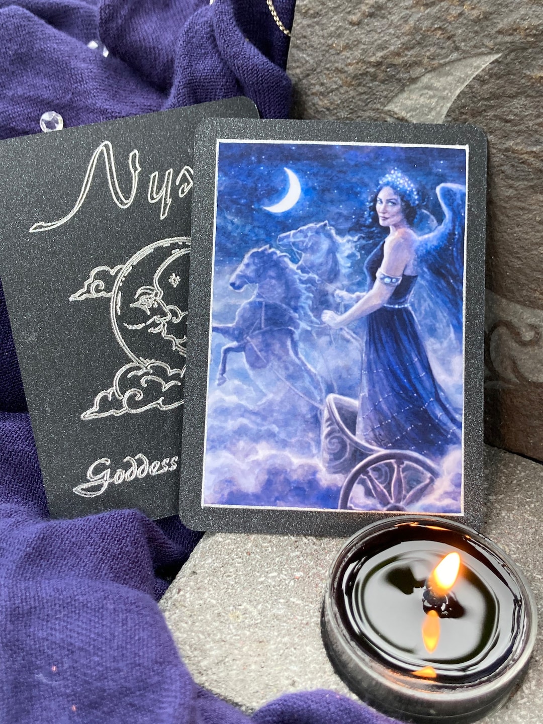 Nyx Prayer Card | Night Goddess Art Altar Nox - Etsy