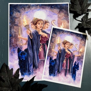 Hekate Large Print | Hecate Art Print | Goddess Painting Greek Dark ...